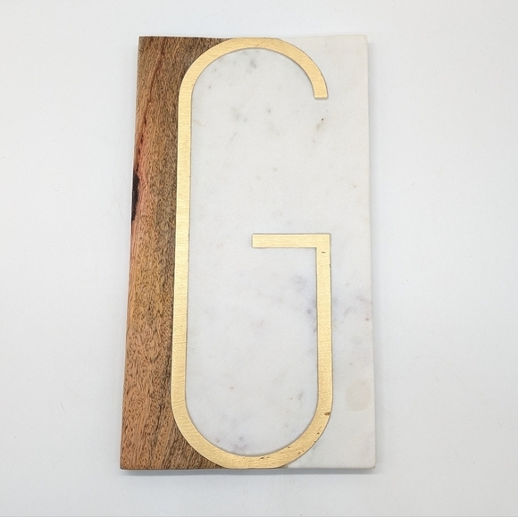 Crate&Barrel | Dining | Crate Barrel Brown Gold White Letter G Monogram ...